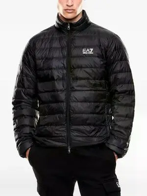 EA7 Padded Funnel Neck Jacket - Black