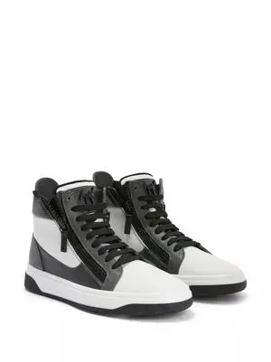 GIUSEPPE ZANOTTI Leather High-top Sneakers - Black
