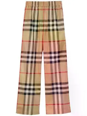 Burberry Vintage Check Flared Cotton Trousers