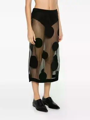 Viktor & Rolf Polka Dot Midi Skirt - Black