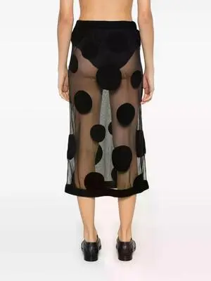 Viktor & Rolf Polka Dot Midi Skirt - Black