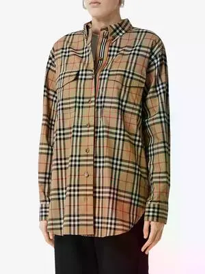 Burberry Check Cotton Shirt - Neutrals