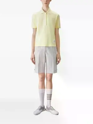 Thom Browne Striped Logo-patch Polo Shirt - Yellow