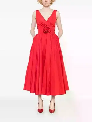 NISSA Floral Appliqué Maxi Dress
