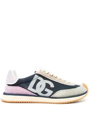 Dolce & Gabbana Aria Panelled Lace Up Sneakers - Blue