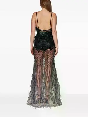 ROOM76 Embellished Feather Gown