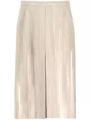 TWINSET Pinstriped Midi Skirt With Front Slit
