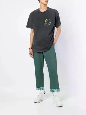 CLOT Teal Cotton Tie-dye Turn-up Straight Leg Trousers