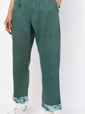 CLOT Teal Cotton Tie-dye Turn-up Straight Leg Trousers