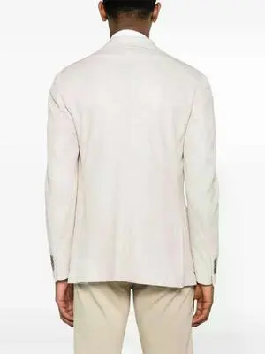 Canali Mélange-effect Single-breasted Blazer