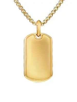 David Yurman 18kt Yellow Sculpted Cable Tag - Gold