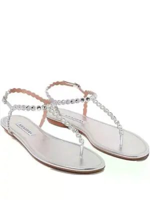 AQUAZZURA Embellished Open-toe Sandals - Silver