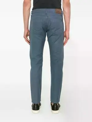Incotex Logo Plaque Tapered Trousers - Blue