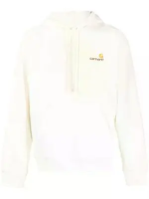 Carhartt Work In Progress American Script Cotton Hoodie - Neutrals