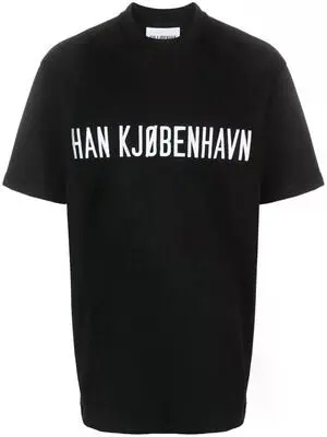 HAN KJØBENHAVN Logo-print Organic Cotton T-shirt - Black
