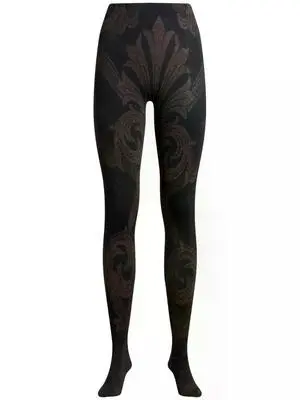 Etro X Wolford Metallic Jacquard Tights - Brown