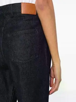 Moncler Logo Patch Tapered Leg Jeans