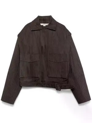 Remain Birger Christensen Pinstriped Bomber Jacket - Brown