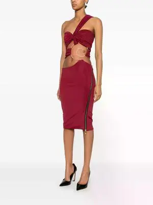 MITILIANE COUTURE Cut-out Detail Knotted Midi Dress