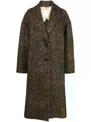 GOLDEN GOOSE Leopard-print Wool Blend Coat