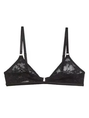 FLEUR DU MAL Le Stretch Lace Triangle Bra - Black