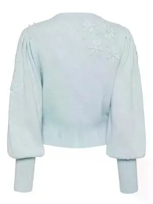 ONEFIFTEEN Floral Embroidered Cardigan - Blue