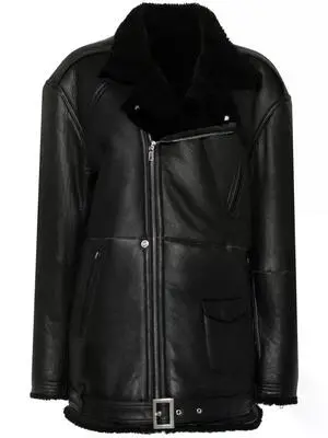 Rick Owens Calf Leather Jumbo Luke Stooges Jacket - Black