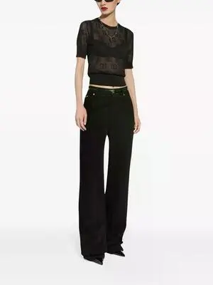 Dolce & Gabbana Logo-patch Wide-leg Jeans