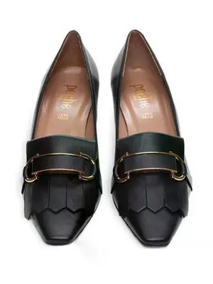 POCHE PARIS Leather Fringe Detailed Pumps