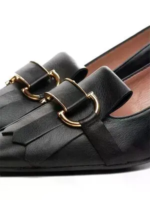 POCHE PARIS Leather Fringe Detailed Pumps