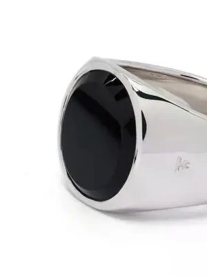Tom Wood Oval Polished Onyx Sterling Ring - Silver