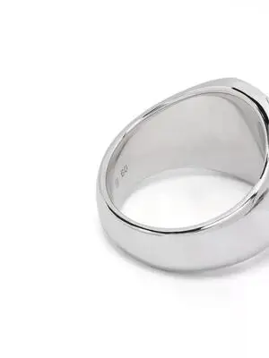 Tom Wood Oval Polished Onyx Sterling Ring - Silver