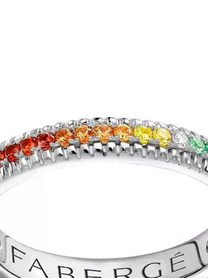 Faberge 18kt White Gold Colour Of Love Multi-stone Ring - Silver