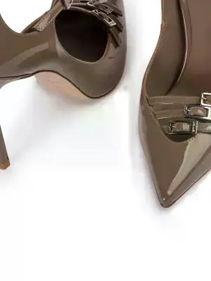 LE SILLA Morgana 120mm Patent Leather Pumps - Brown