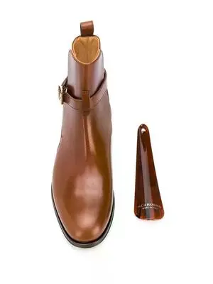 SCAROSSO Lara Buckled Ankle Boots - Brown