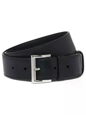 Prada Leather Belt With Triangle Logo - Black