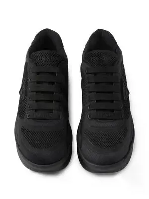 Prada Triangle-logo Sneakers - Black