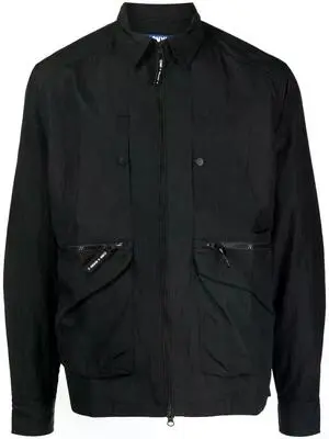 SPOONYARD Classic-collar Lightweight Shirt Jacket - Black