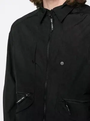 SPOONYARD Classic-collar Lightweight Shirt Jacket - Black