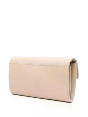 Pinko Love Bag One Wallet Simply In Leather With Love Birds Diamond Cut Buckle