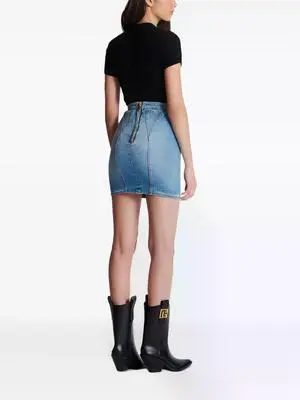 Balmain Button-embellishment Denim Mini Skirt