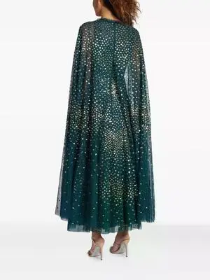 NEEDLE & THREAD Sequined Cape Maxi Dress