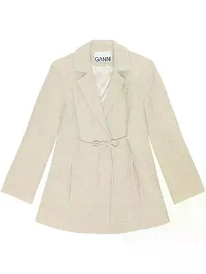 GANNI Tie-fastening Textured Blazer