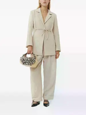 GANNI Tie-fastening Textured Blazer