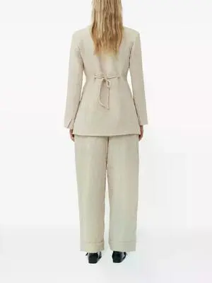 GANNI Tie-fastening Textured Blazer