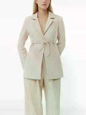 GANNI Tie-fastening Textured Blazer