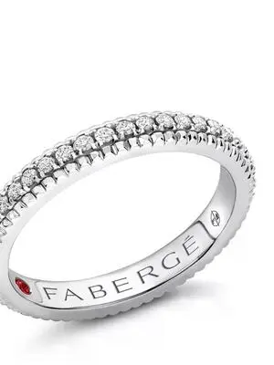 Faberge 18kt White Gold Diamond And Ruby Eternity Ring - Silver