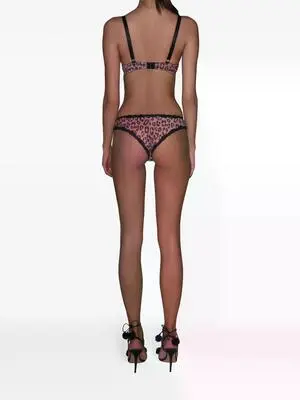 FLEUR DU MAL Leopard-print Tulle Bra - Neutrals