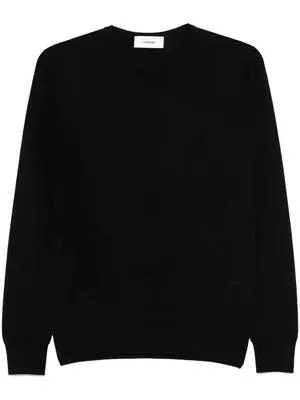 LARDINI Fine-knit Crew Neck Sweater - Black
