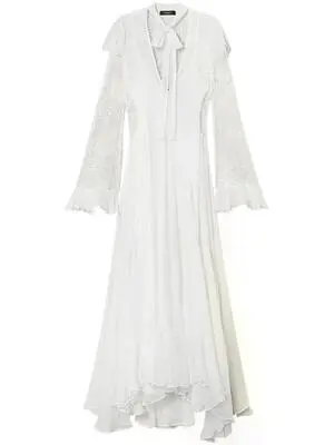 TWINSET Giglio Lace And Silk Maxi Dress